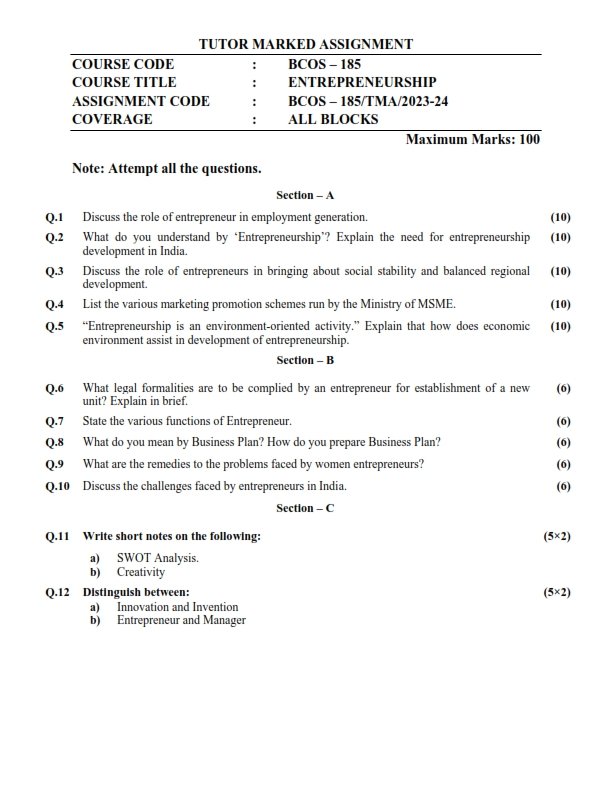 IGNOU BCOS-185 Solved Assignment 2023-24 English Medium - IGNOU Solved ...