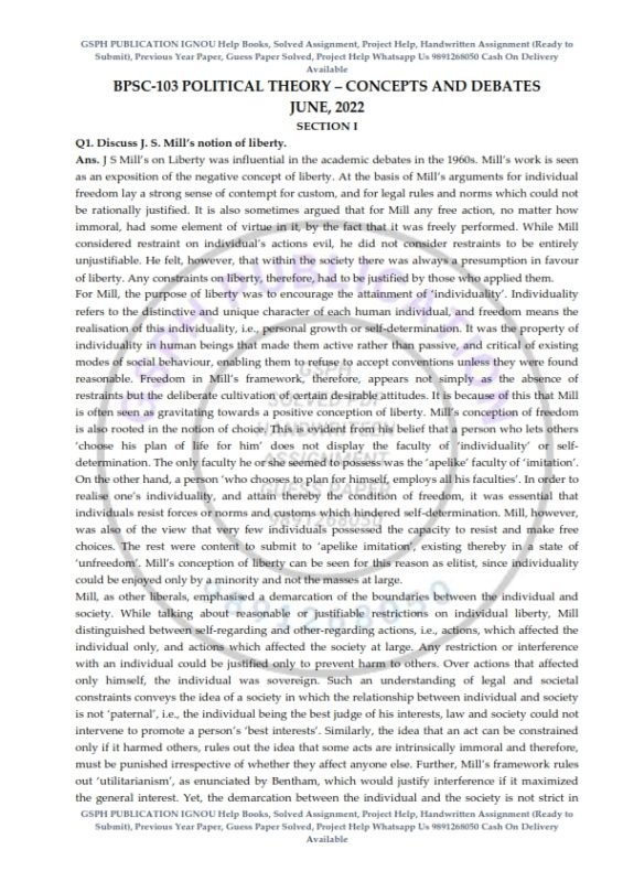 IGNOU BPSC-103 Previous Year Solved Question Paper (June 2022) English ...