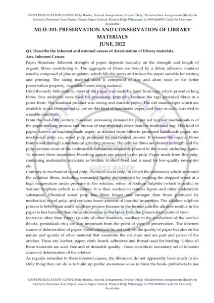 IGNOU MLIE-101 Previous Year Solved Question Paper (June 2022) English Medium - IGNOU Solved ...