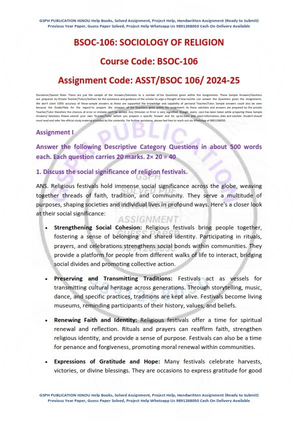 IGNOU BSOC-106 Solved Assignment 2024-25 English Medium - IGNOU Solved ...