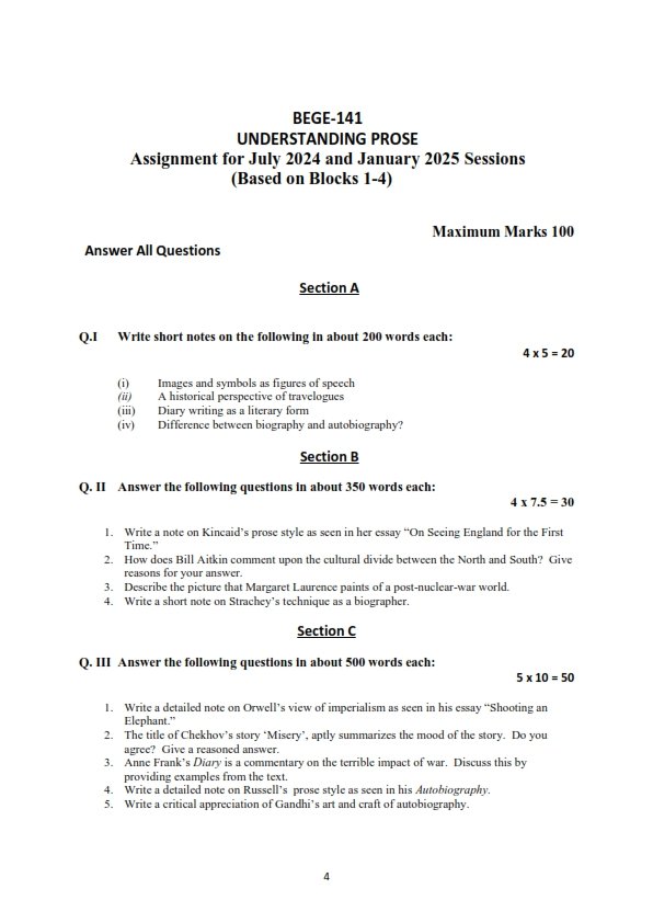 IGNOU BEGE-141 Solved Assignment 2024-25 English Medium - IGNOU Solved Assignment 2024-25 ...